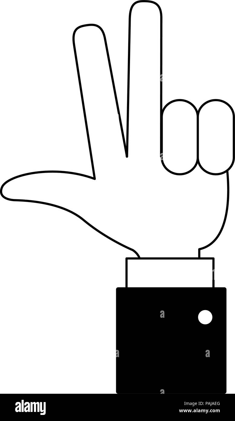 Hand three number sign vector illustration graphic design Stock Vector ...