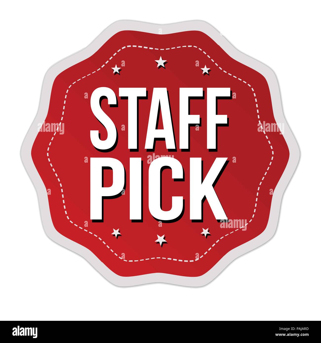 Staff label on red Stock Vector Images - Alamy