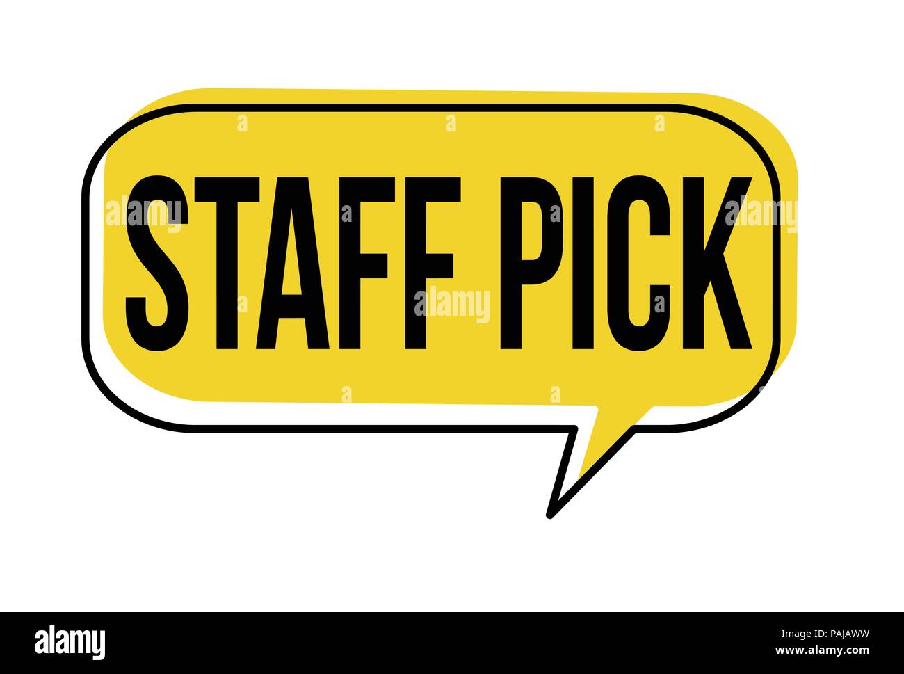 Staff pick speech bubble on white background, vector illustration Stock ...