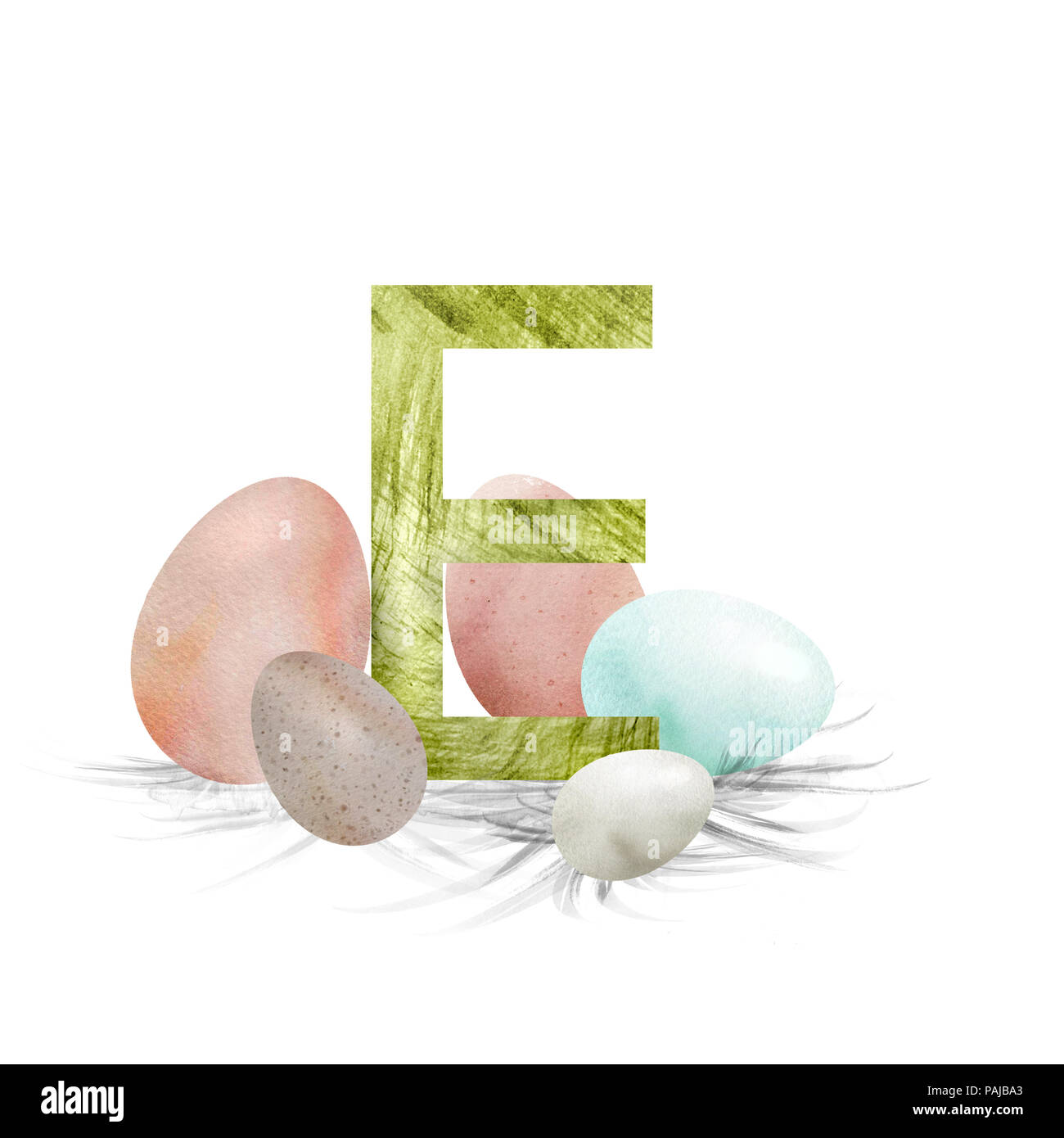 E is for Egg, Children's Alphabet Letter Stock Photo - Alamy