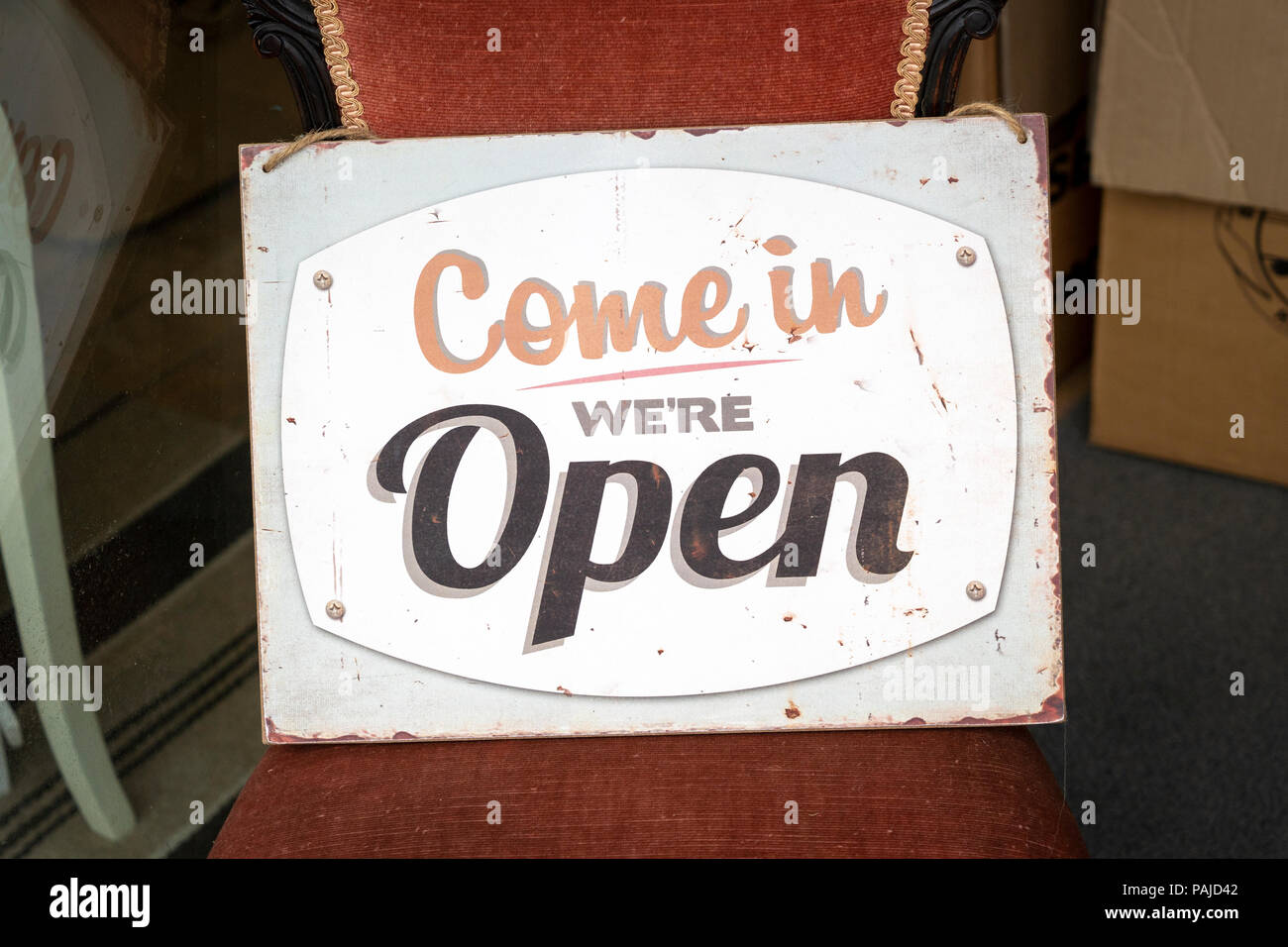 Shop open sign Stock Photo - Alamy