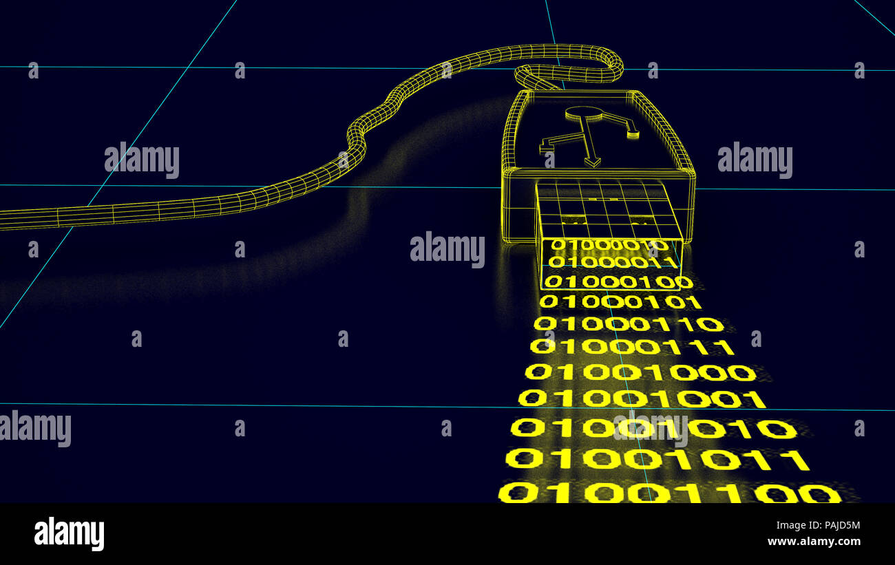 Futuristic USB Data stream shown with binary code Stock Photo - Alamy