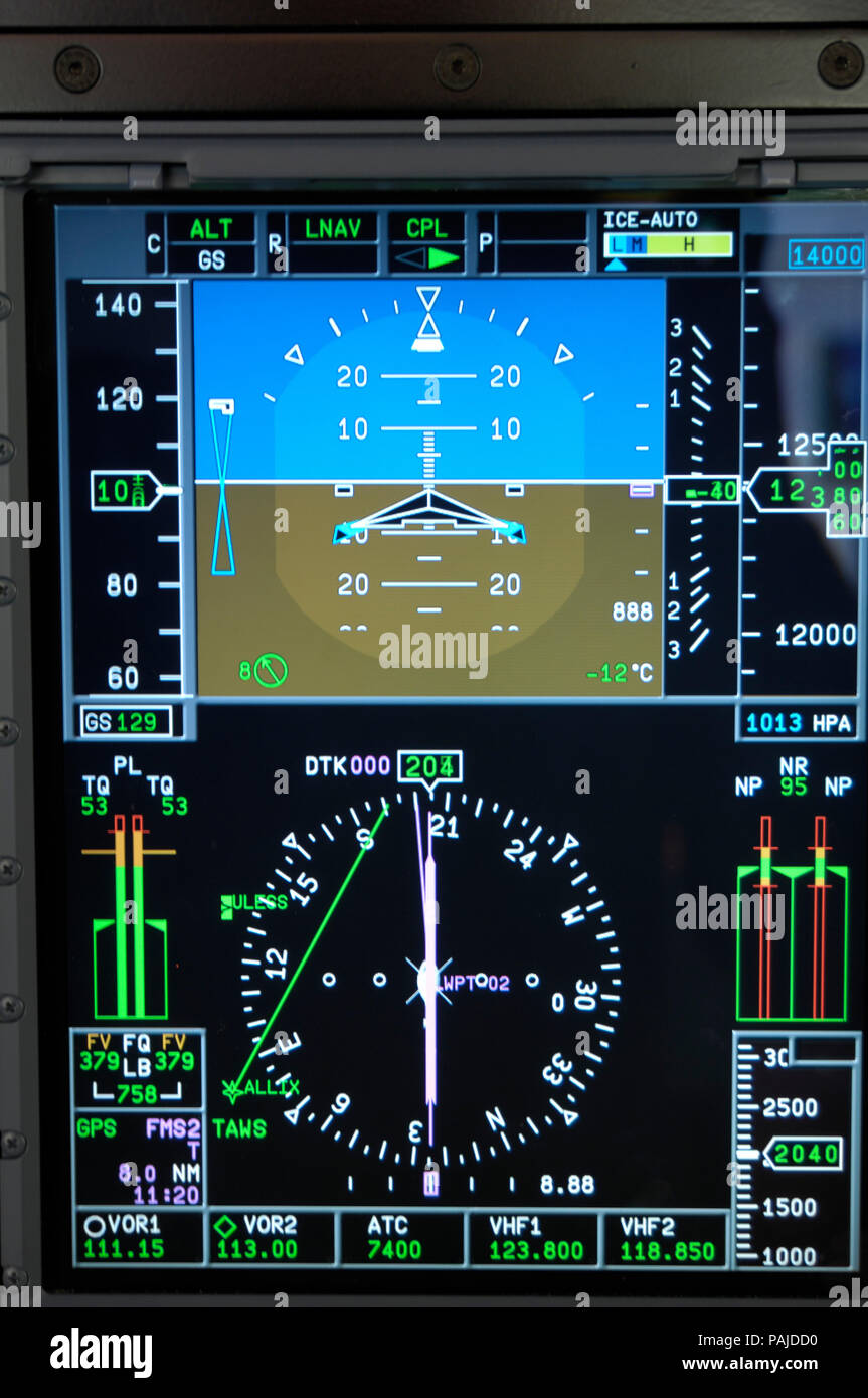 Thales TopDeck helicopter glass-cockpit-cockpit avionics display during ...
