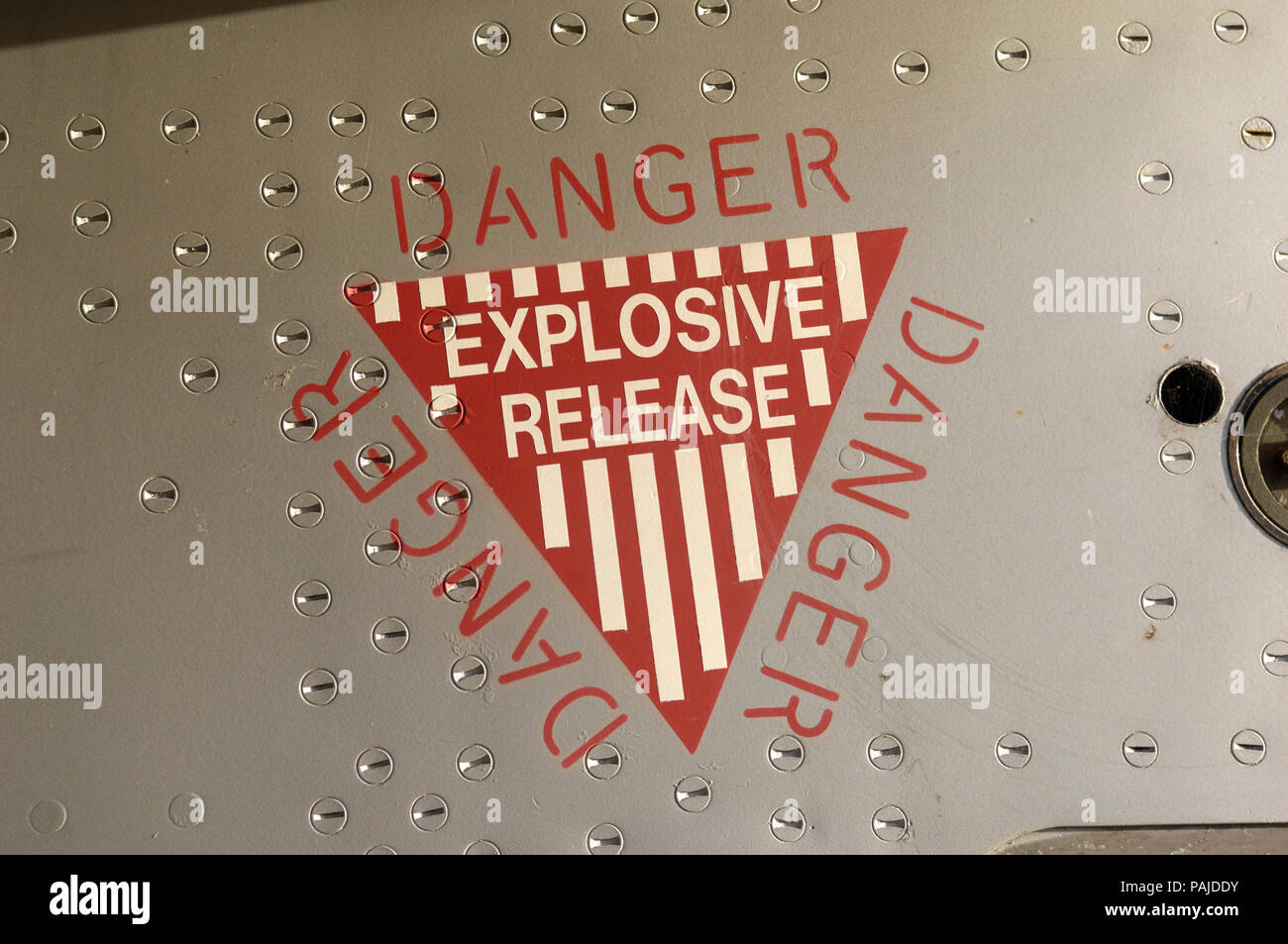 Danger - Explosive Release' sign on the fuselage of the Hawker P-1127 ...