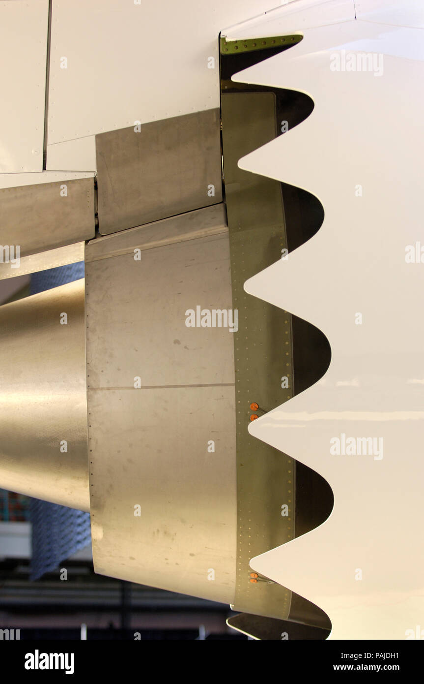 Rolls-Royce Trent 1000 engine exhaust section on the first Boeing 787-8 ...