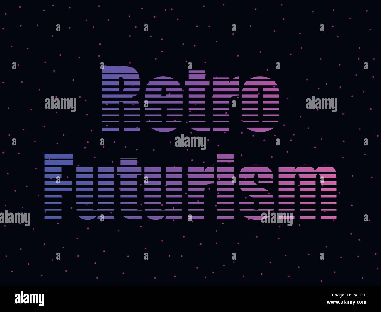 Retro futurism text in the 80s style, letters against the background of ...