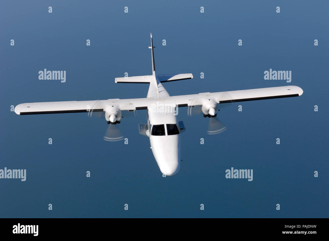 a Vulcanair AP-68TP-600 Viator flying over the sea, Dubai, UAE Stock ...