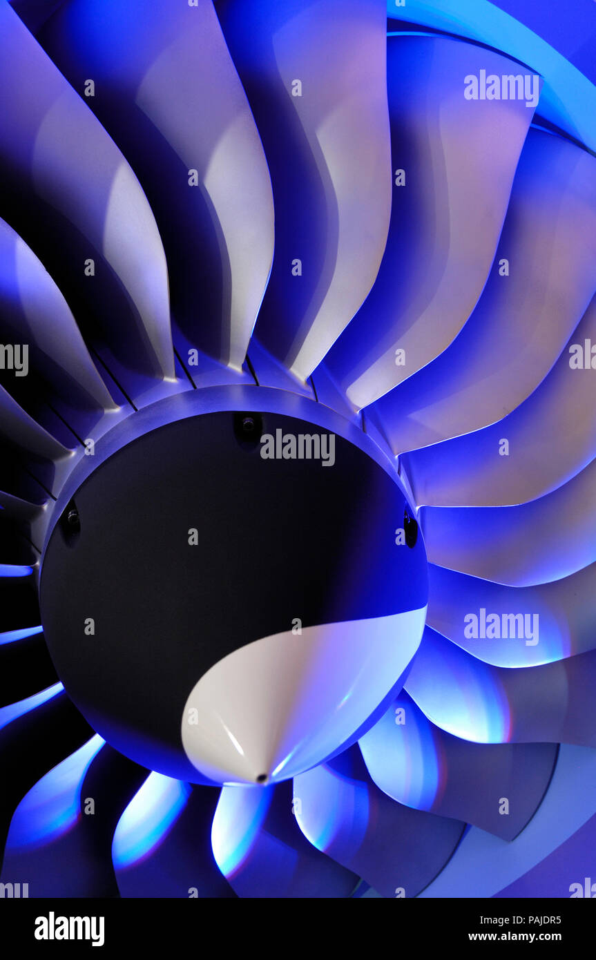 PW800 engine on the exhibition-stand in the hall at the Farnborough ...