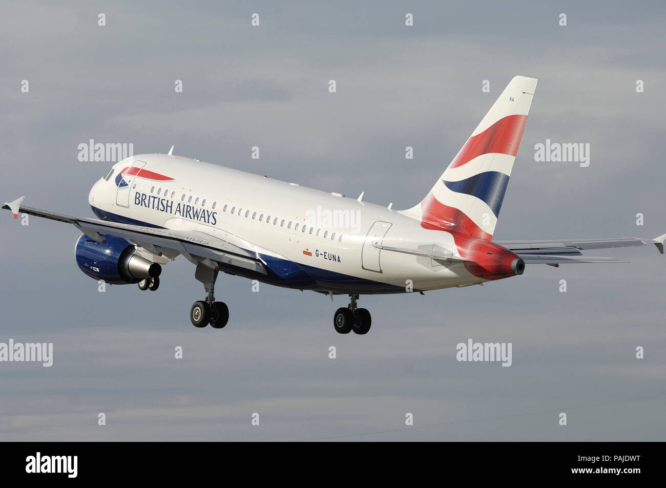 British Airways Airbus A318-100 climbing out after take-off Stock Photo ...