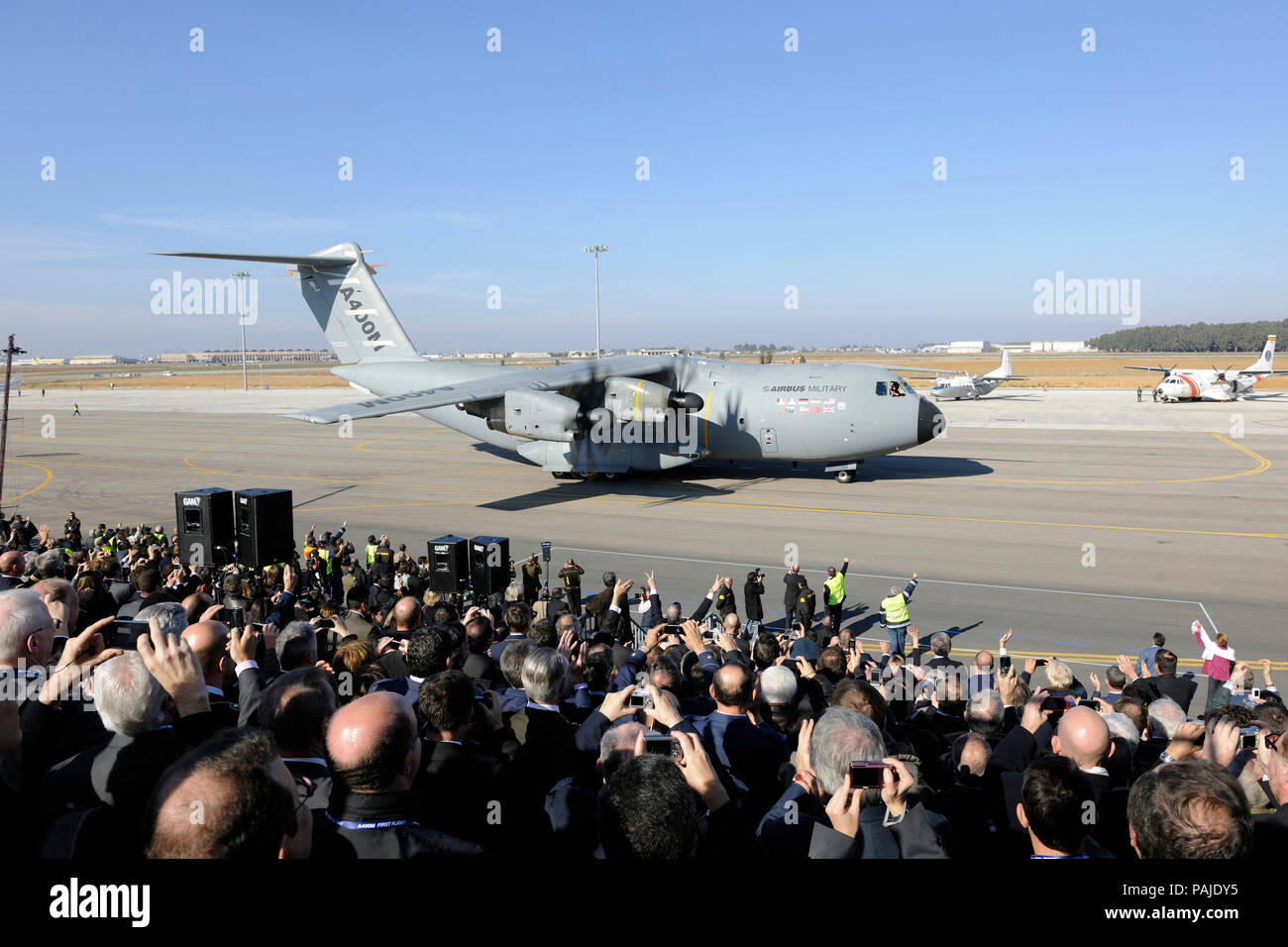 the first-flight of the first Airbus A400M flight-test aircraft at ...