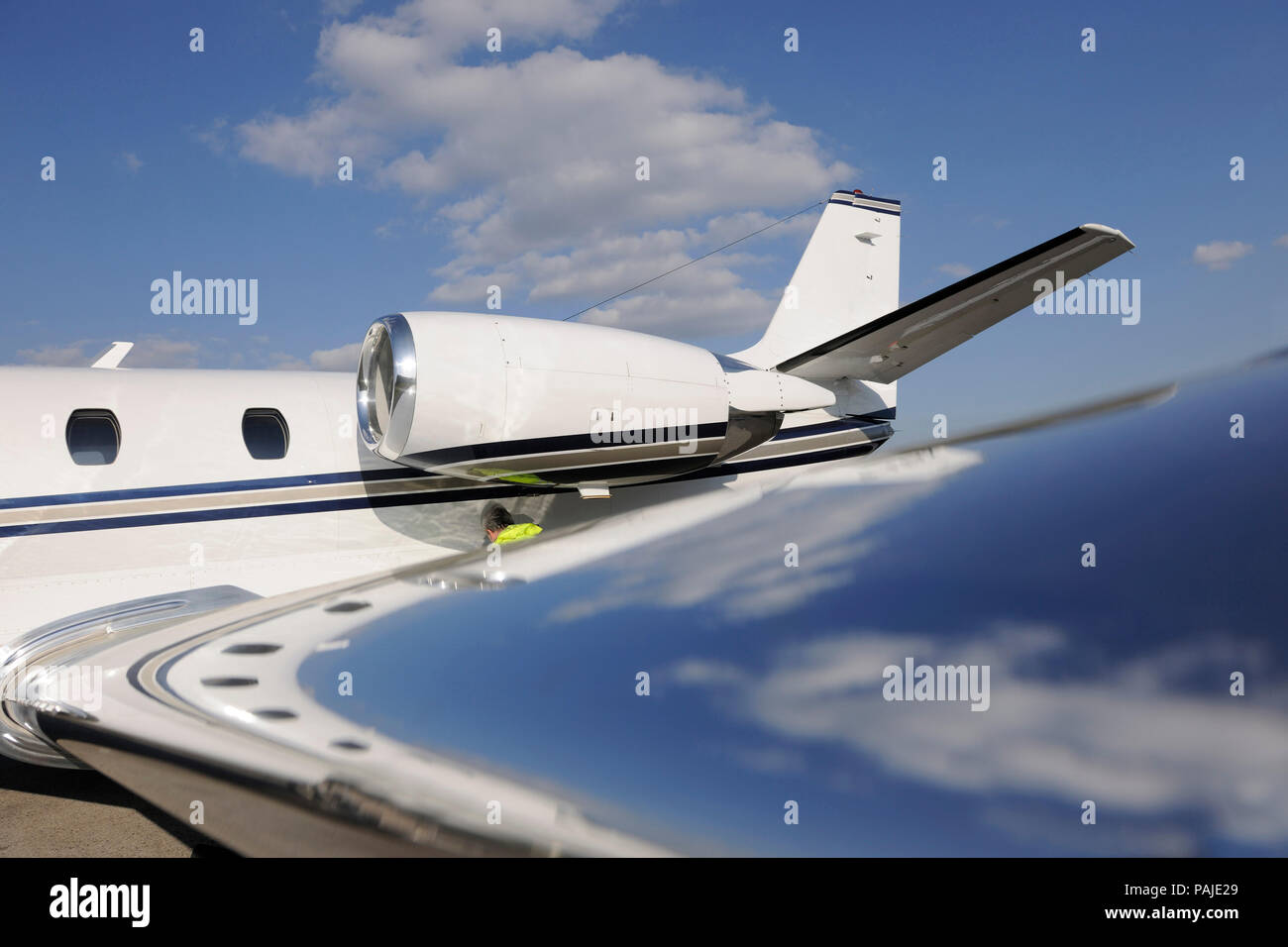 wing and Pratt & Whitney Canada PW545B engine-cowling of an LEA Cessna ...