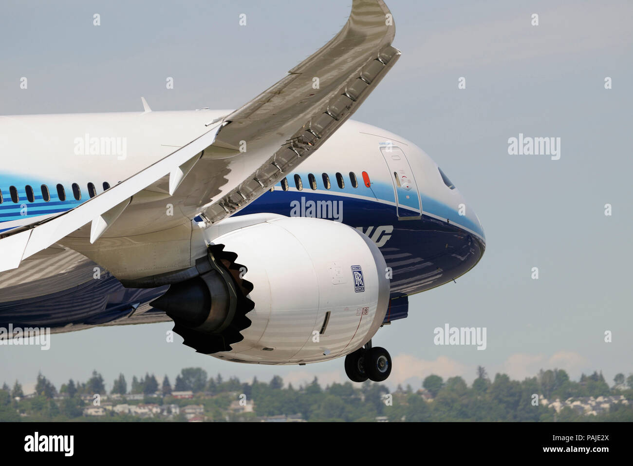 Rolls-Royce Trent 1000 engine-cowling and nose of the first Boeing 787 ...
