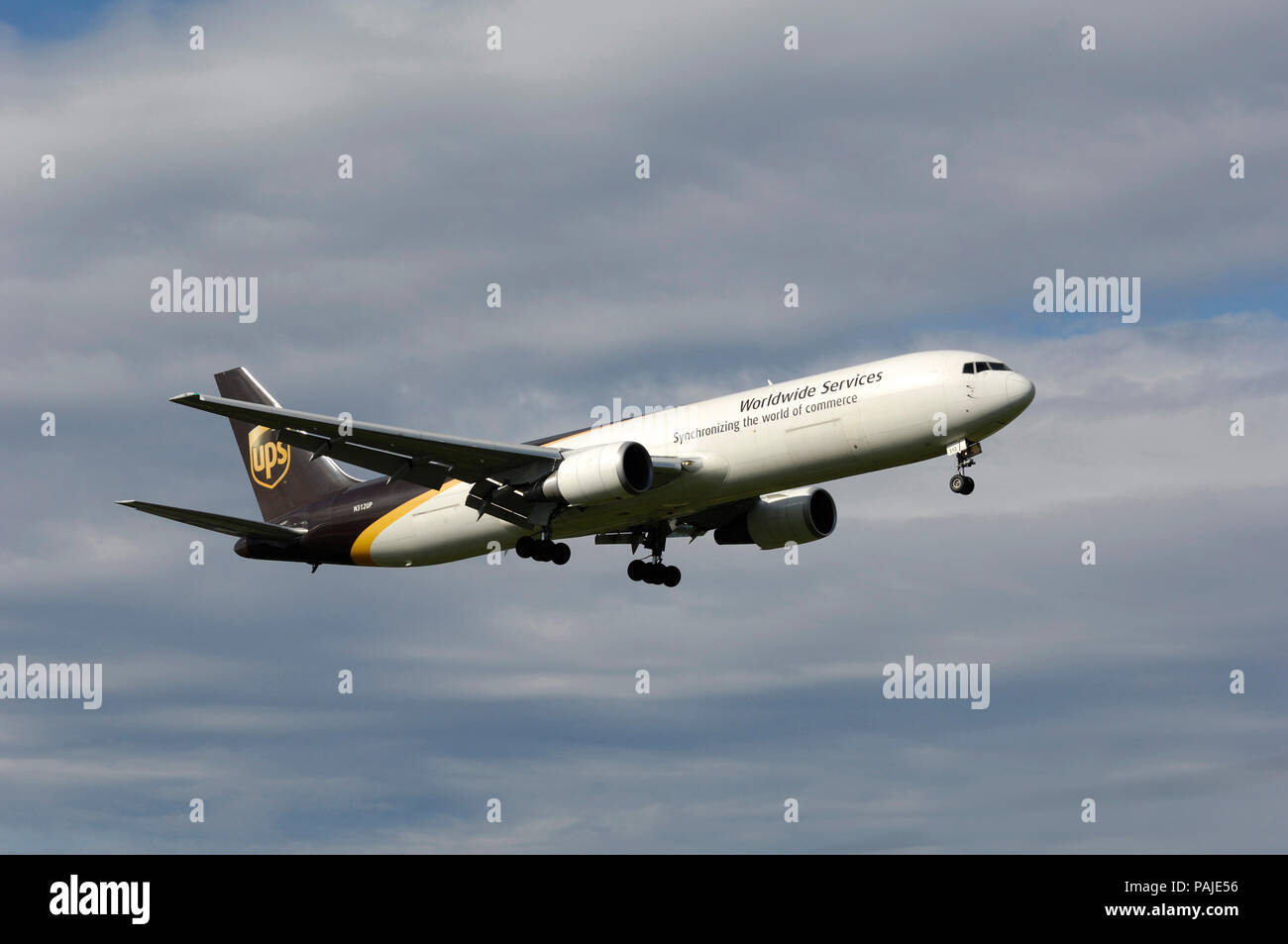 UPS Boeing 767-300 freighter on final-approach Stock Photo - Alamy