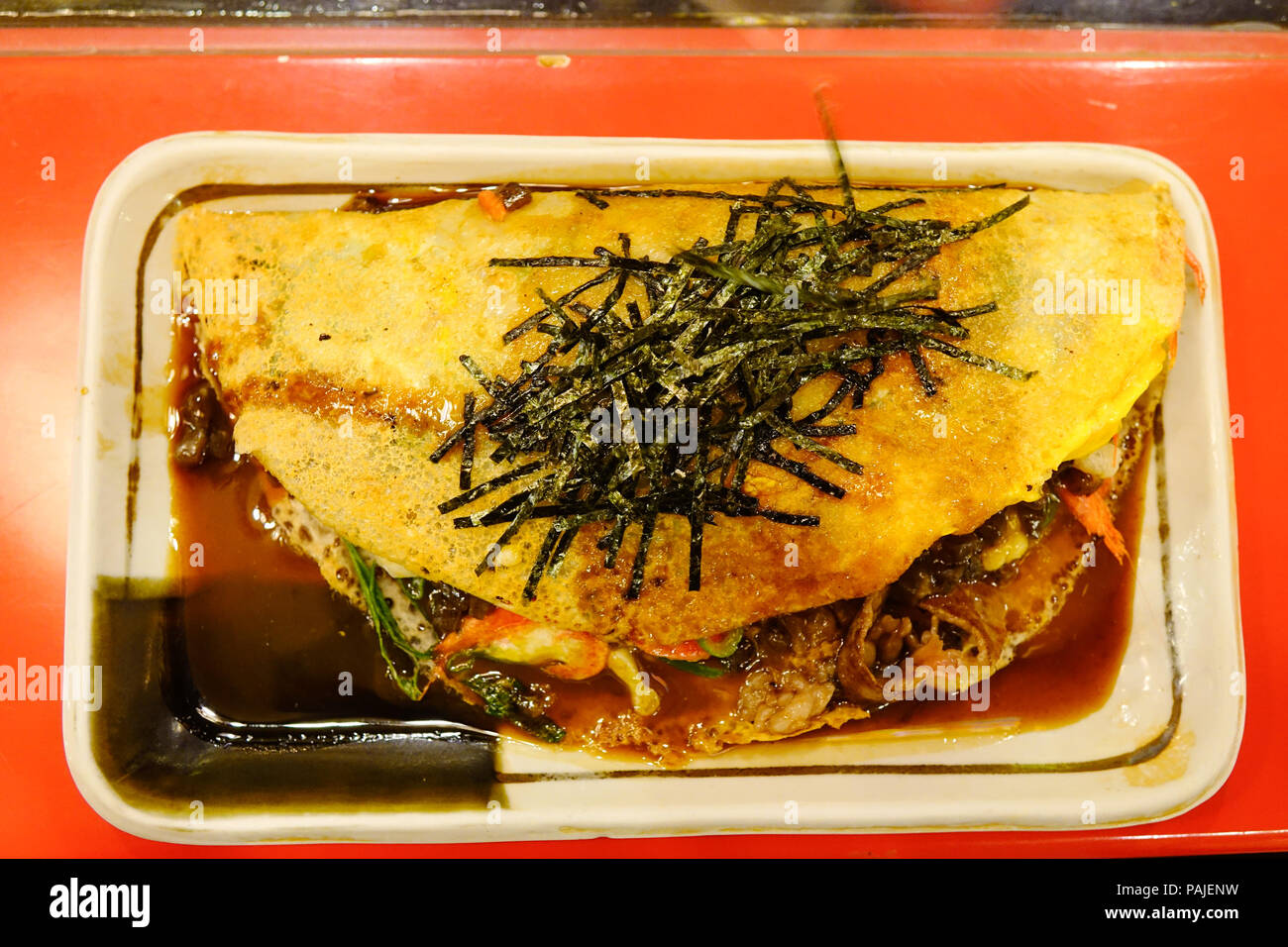 Okonomiyaki osaka style with mayonnaise hi-res stock photography and ...