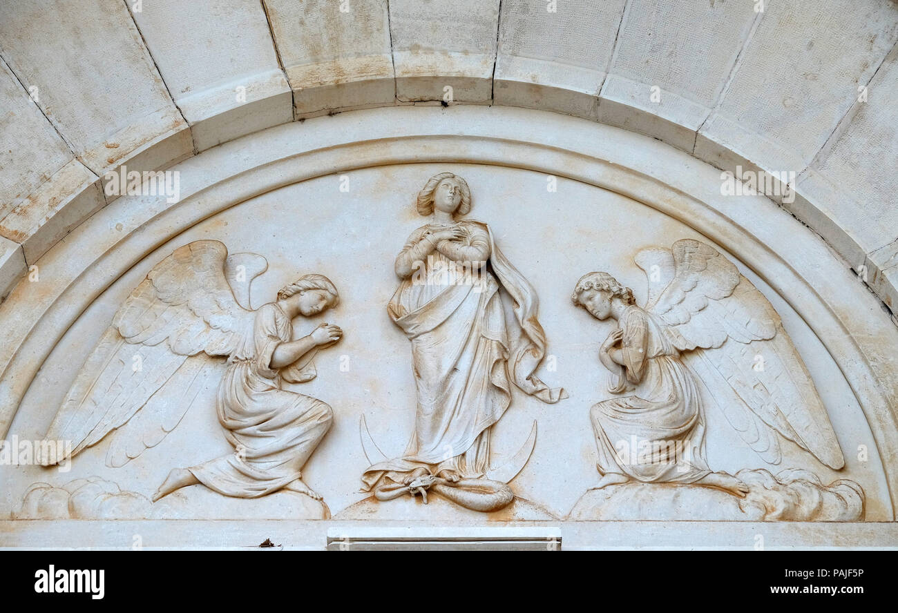 The Virgin Mary is surrounded by angels, parish church of St. Pelagius ...