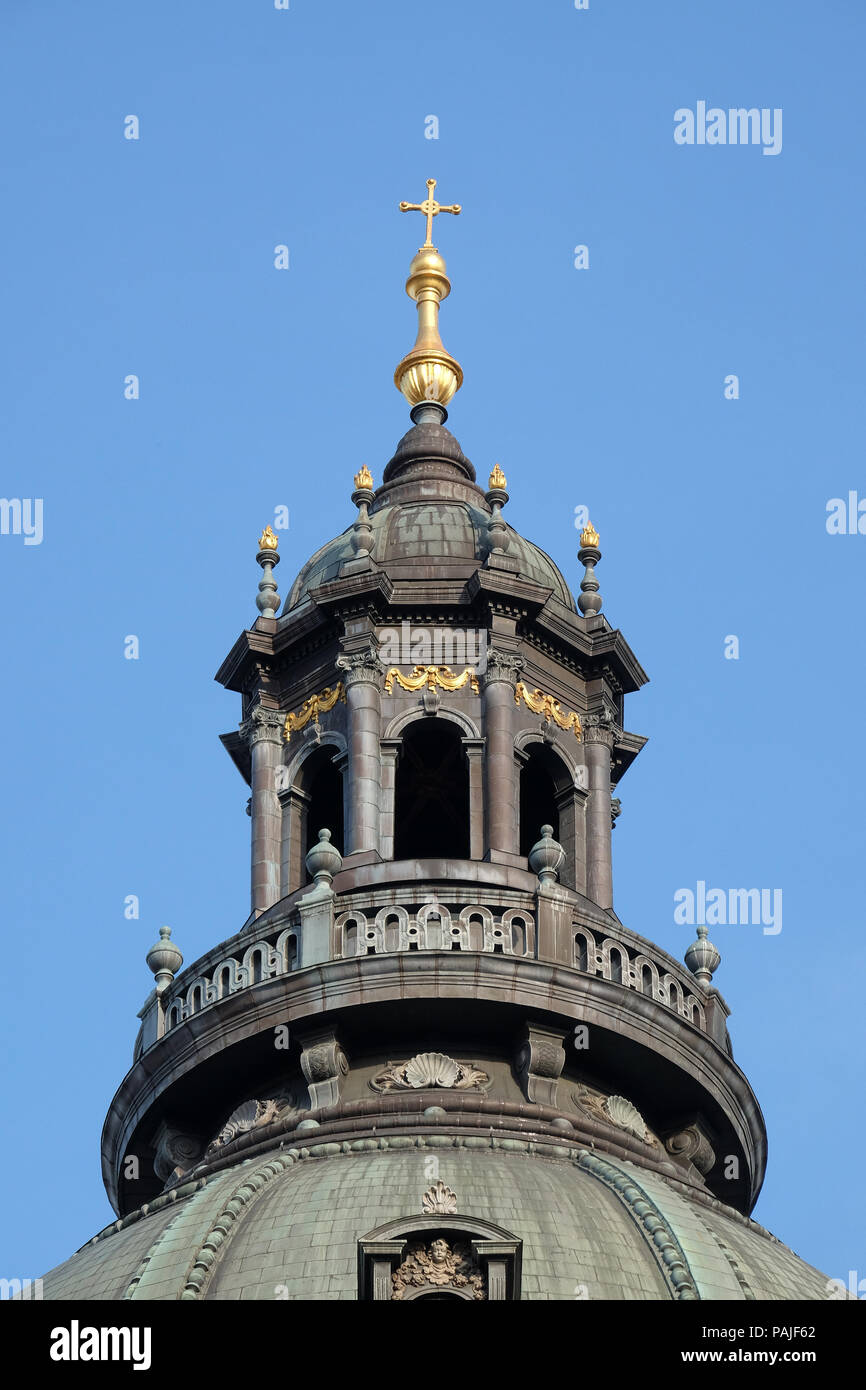 Cross on the Saint Stephen`s Basilica in Budapest, Hungary Stock Photo ...