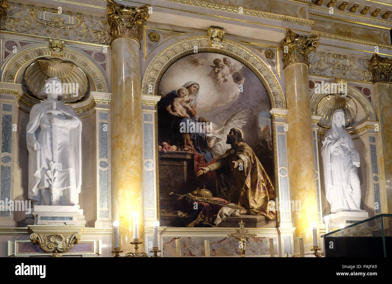 Saint Stephen offers his crown to the Virgin Mary by Gyula Benczur ...