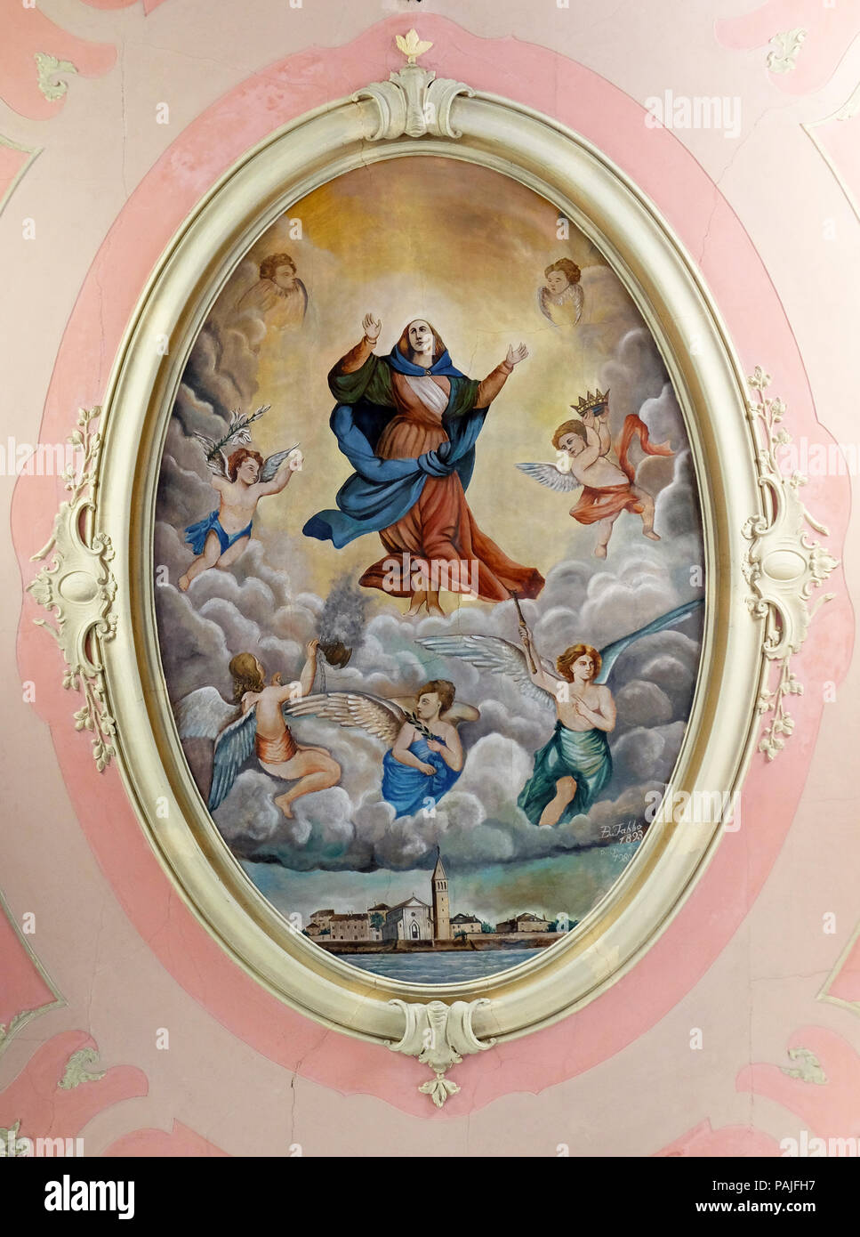 Assumption of the Virgin Mary, fresco in the parish church of St ...