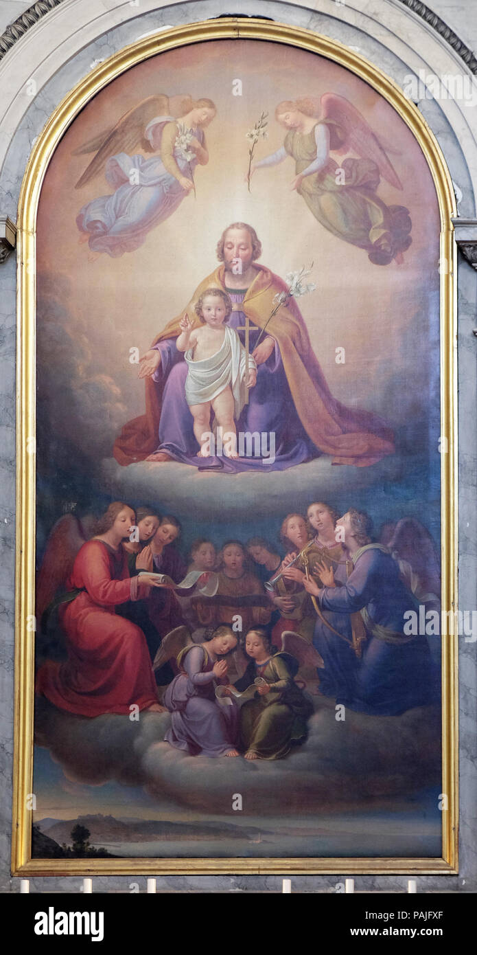 Saint Joseph by Josef Schonmann, altarpiece in the church Sant'Antonio ...