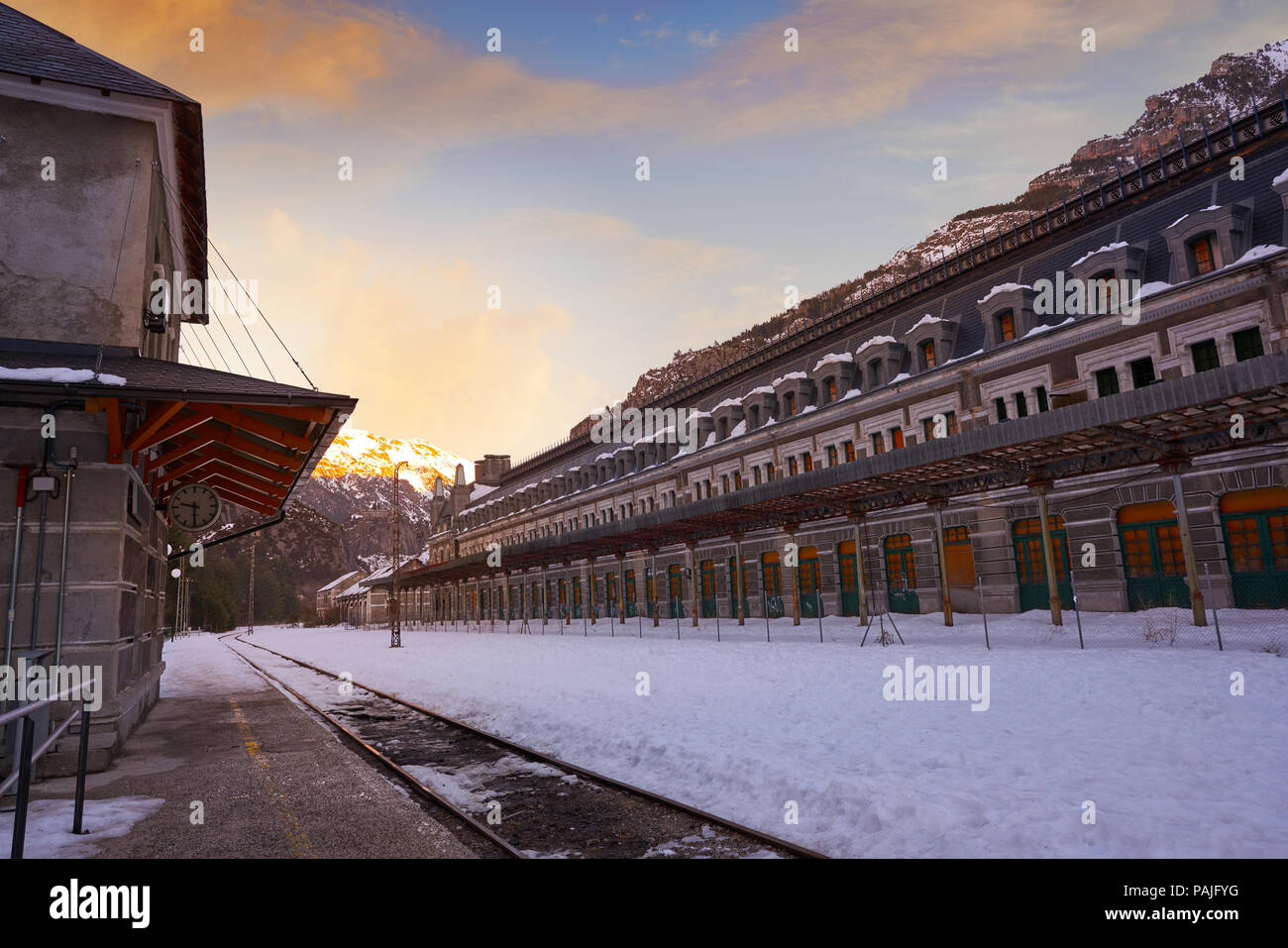 Canfranc train station in Huesca on Pyrenees at Spain Stock Photo - Alamy