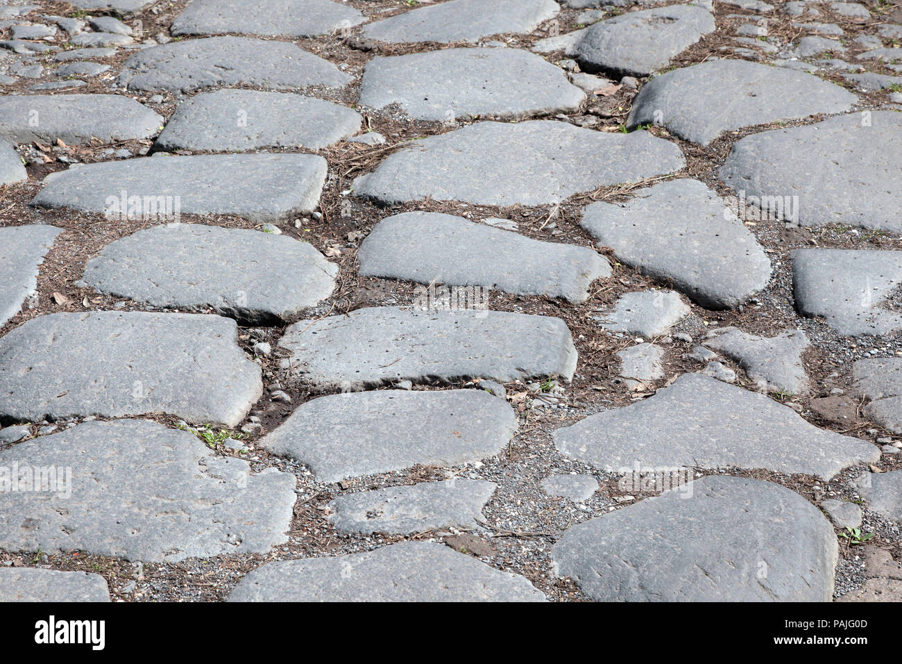 Detail of ancient Appian Way (Appia Antica) original Roman age ...
