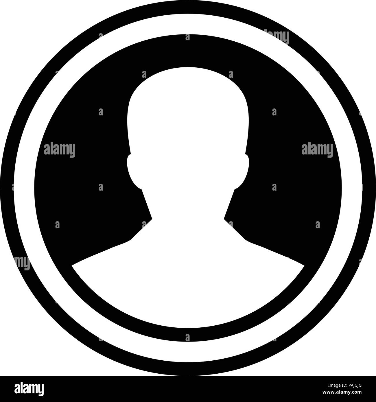Avatar icon vector male person symbol circle user profile avatar sign ...