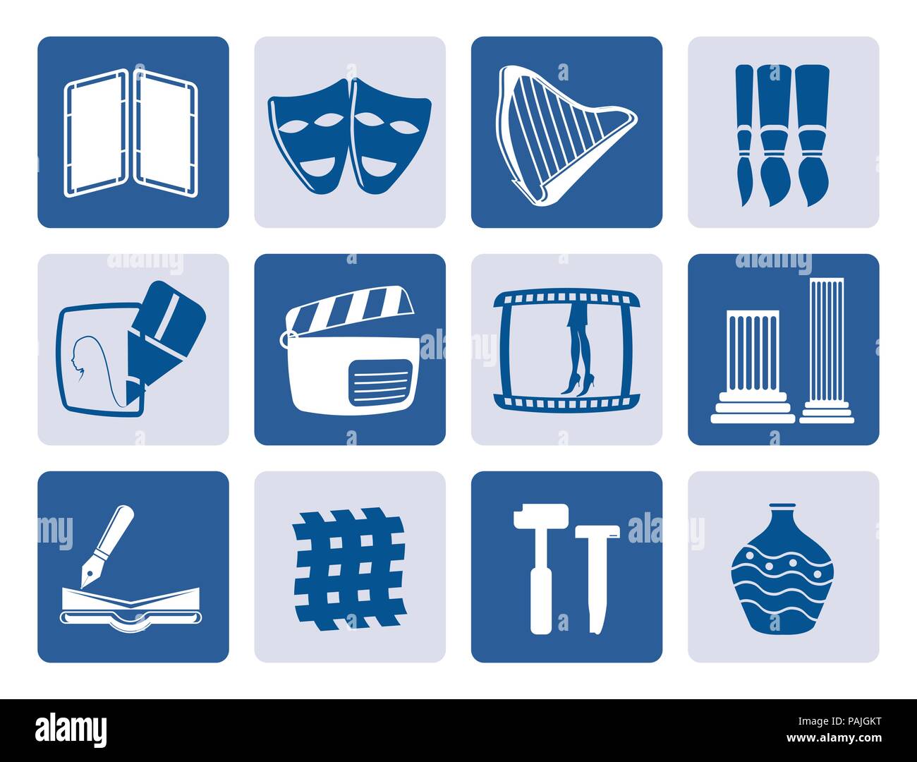 One tone different kind of Arts Icons - Vector Icon Set Stock Vector ...