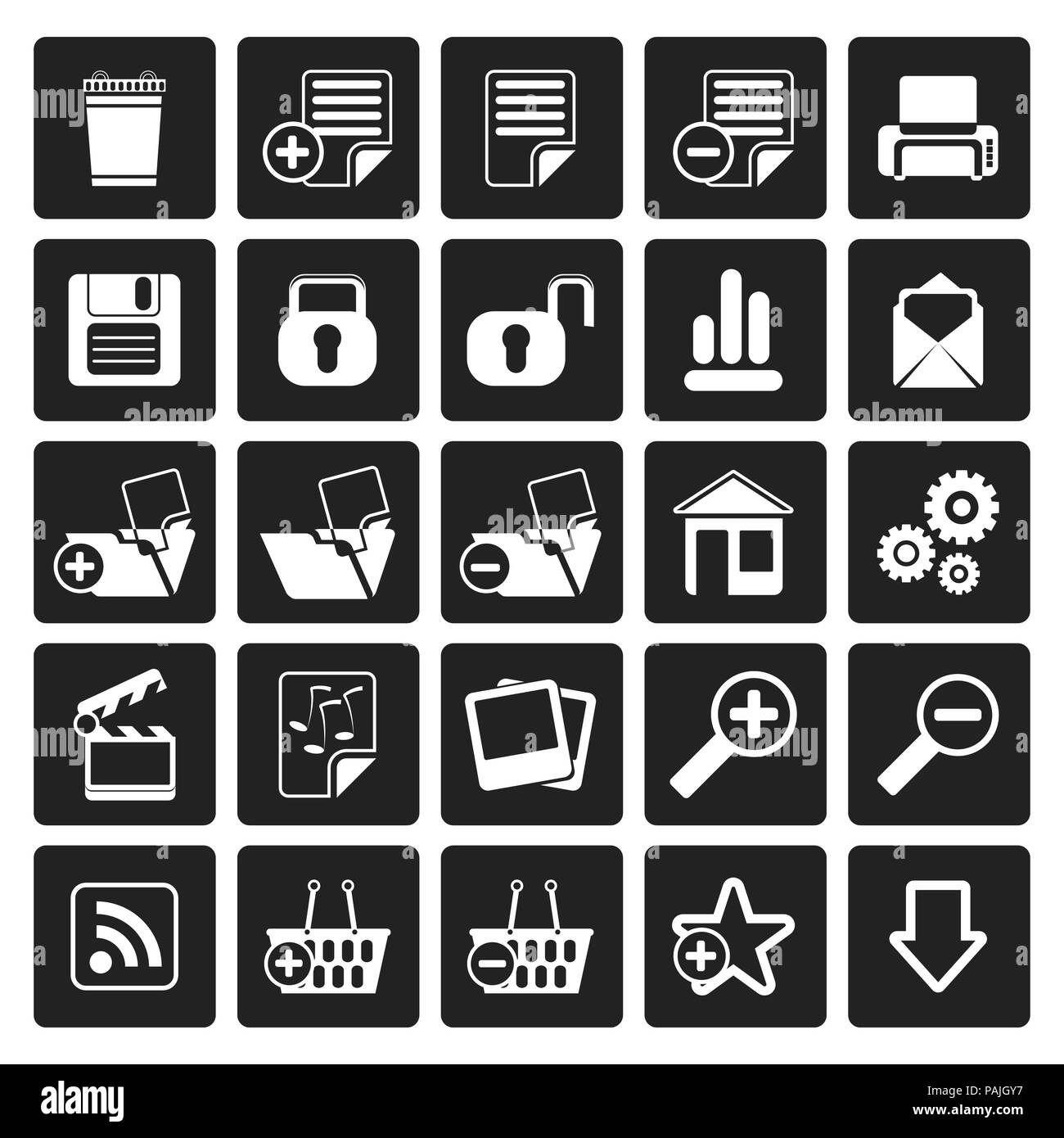 Black 25 Simple Realistic Detailed Internet Icons - Vector Icon Set ...