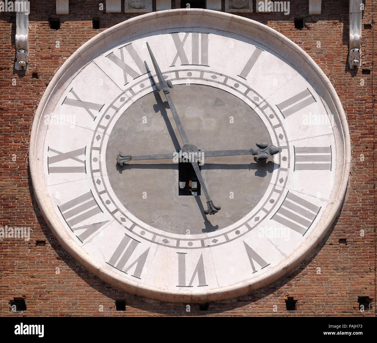 Clock on Torre dei Lamberti - medieval tower of the Lamberti XI century ...