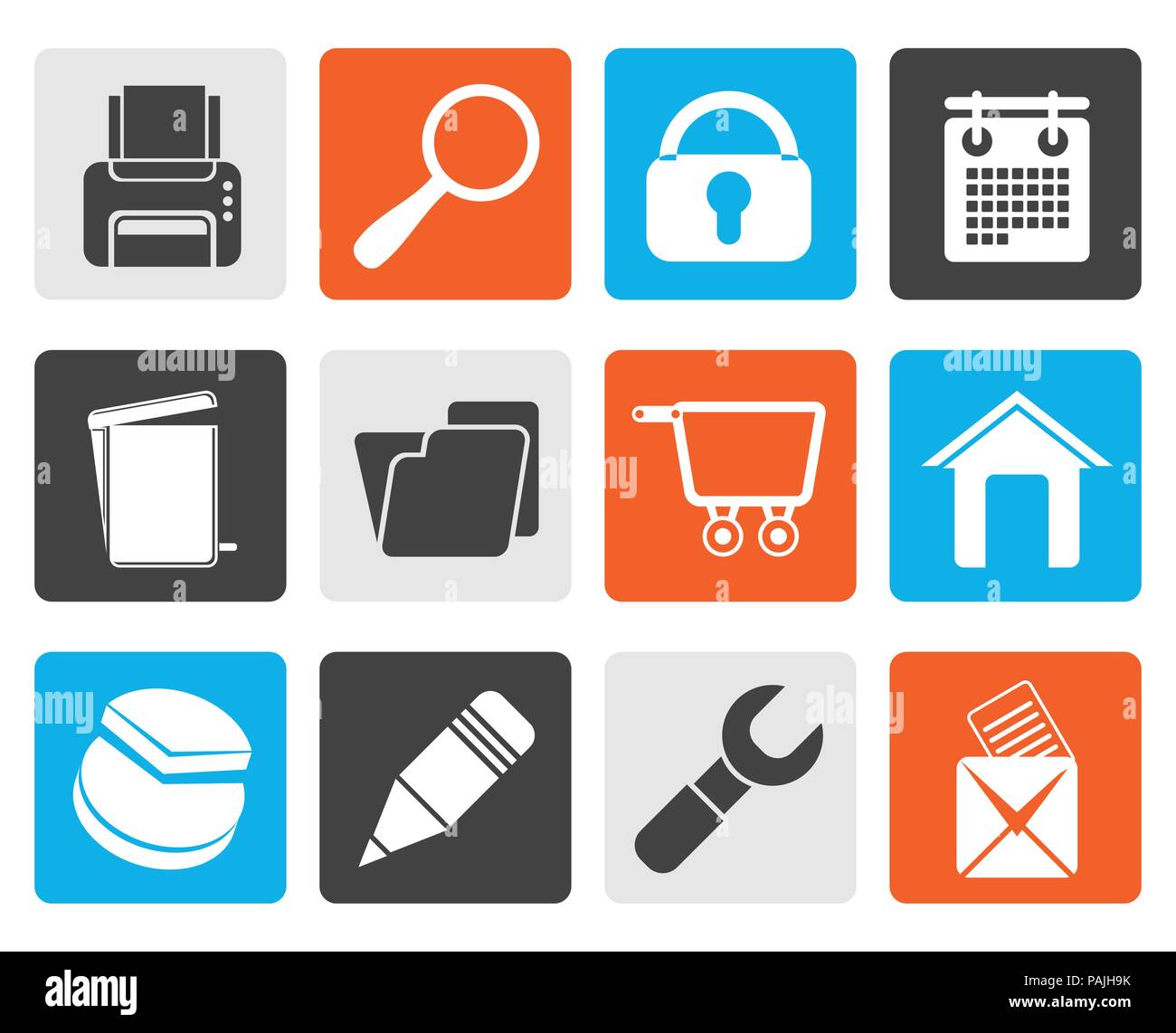 Black website, internet and computer icons - vector icon set Stock ...