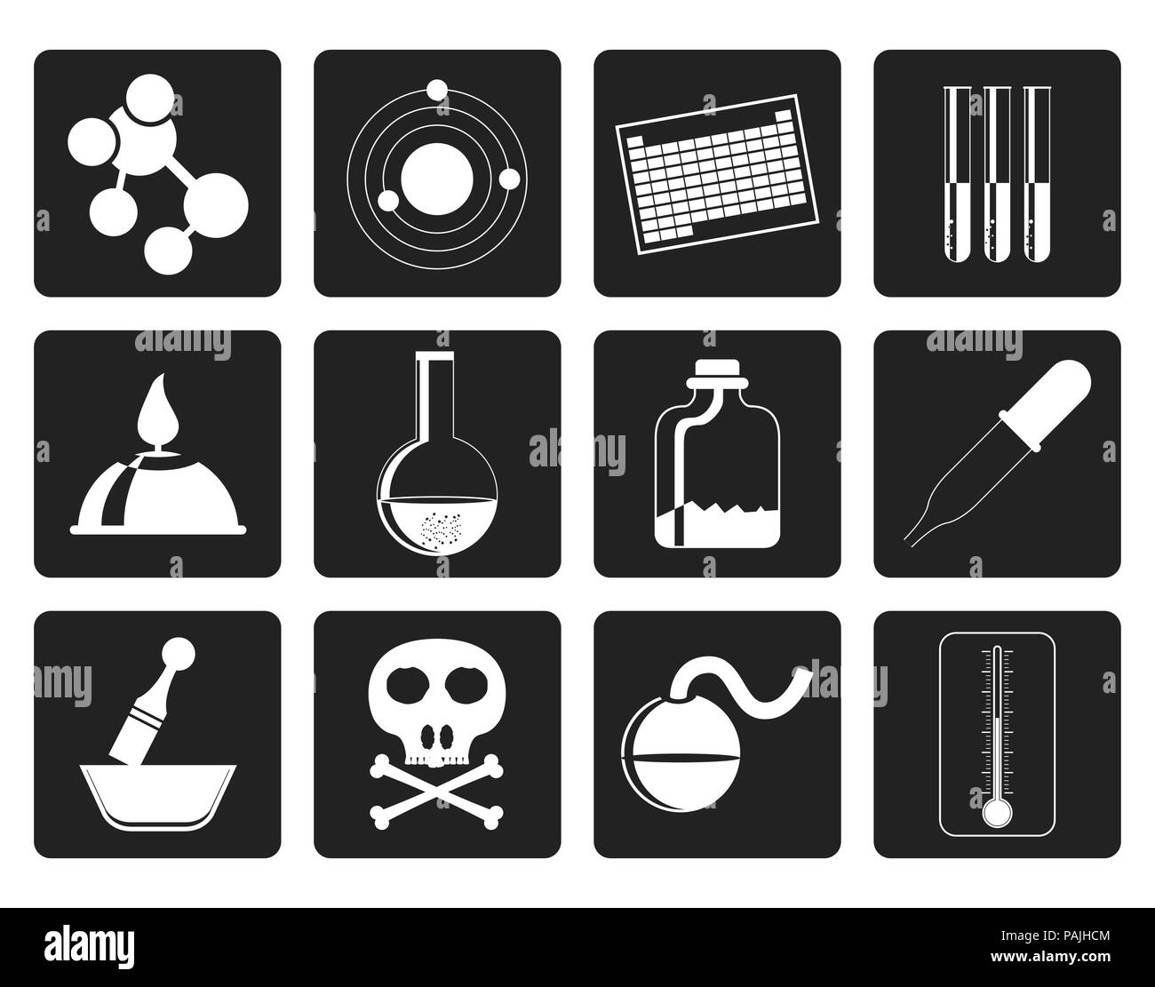 Black Chemistry industry icons - vector icon set Stock Vector Image ...