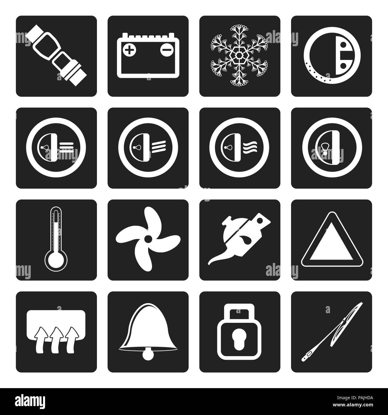 Black Car Dashboard icons - vector icons set Stock Vector Image & Art ...