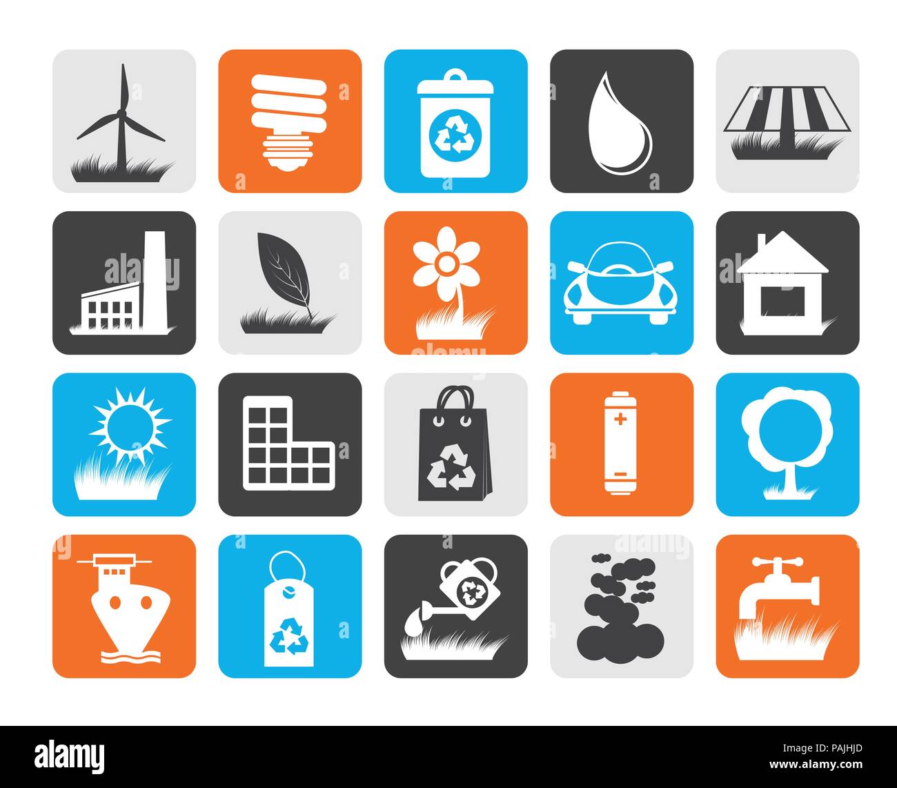 Flat Ecology and nature icons - vector icon set Stock Vector Image ...