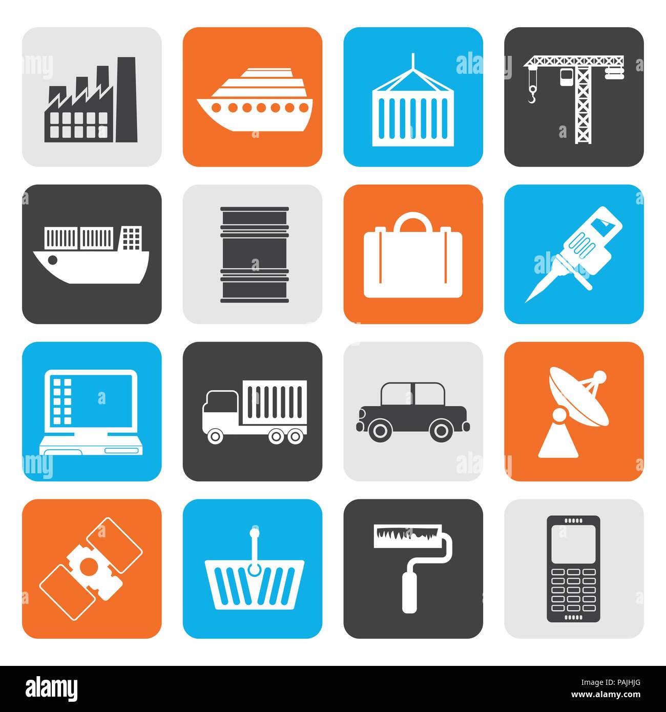 Flat Industry and Business icons - vector icon set Stock Vector Image ...
