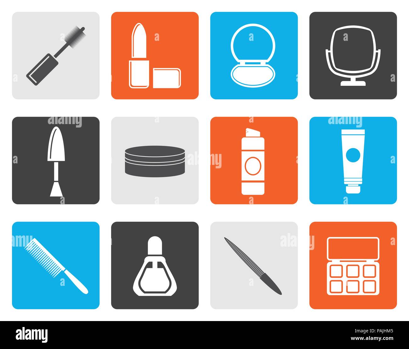 Makeup silhouette icons vector set hi-res stock photography and images ...