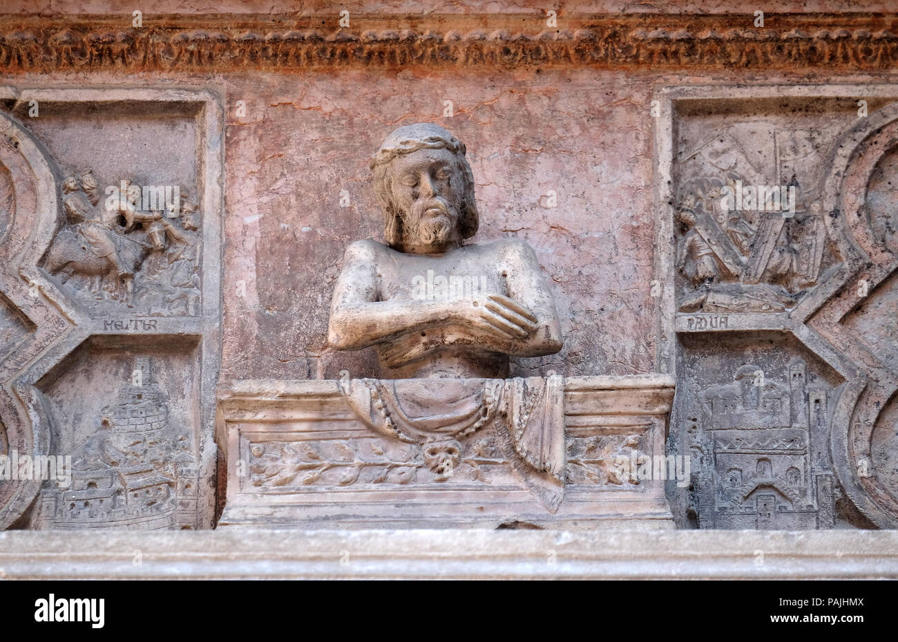 Tomb of Cangrande della Scala, Scaliger tombs, a group of five funerary ...