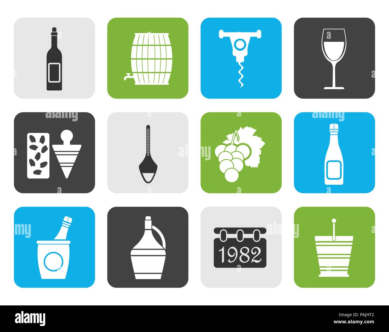 Flat Wine Icons - Vector Icon Set Stock Vector Image & Art - Alamy