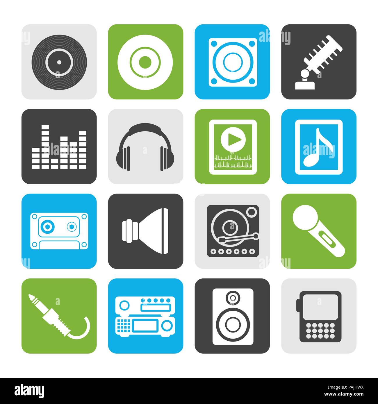 Flat Music and sound icons -Vector Icon Set Stock Vector Image & Art ...