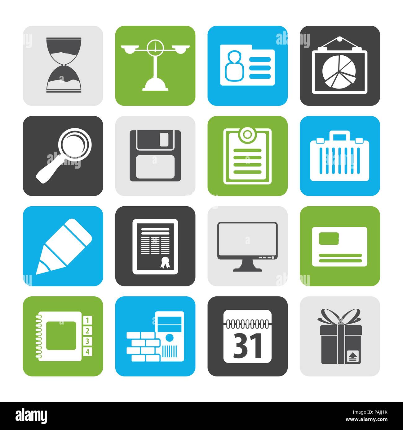 Flat Business and office icons - vector icon set Stock Vector Image ...