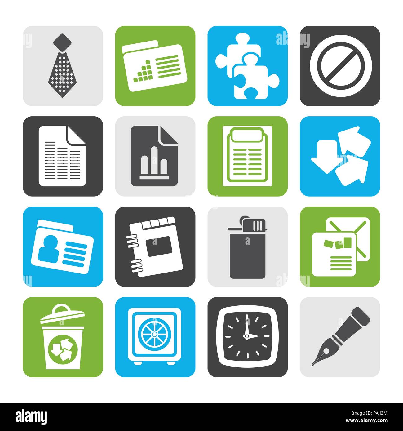 Flat Business and Office Icons- Vector Icon Set Stock Vector Image ...