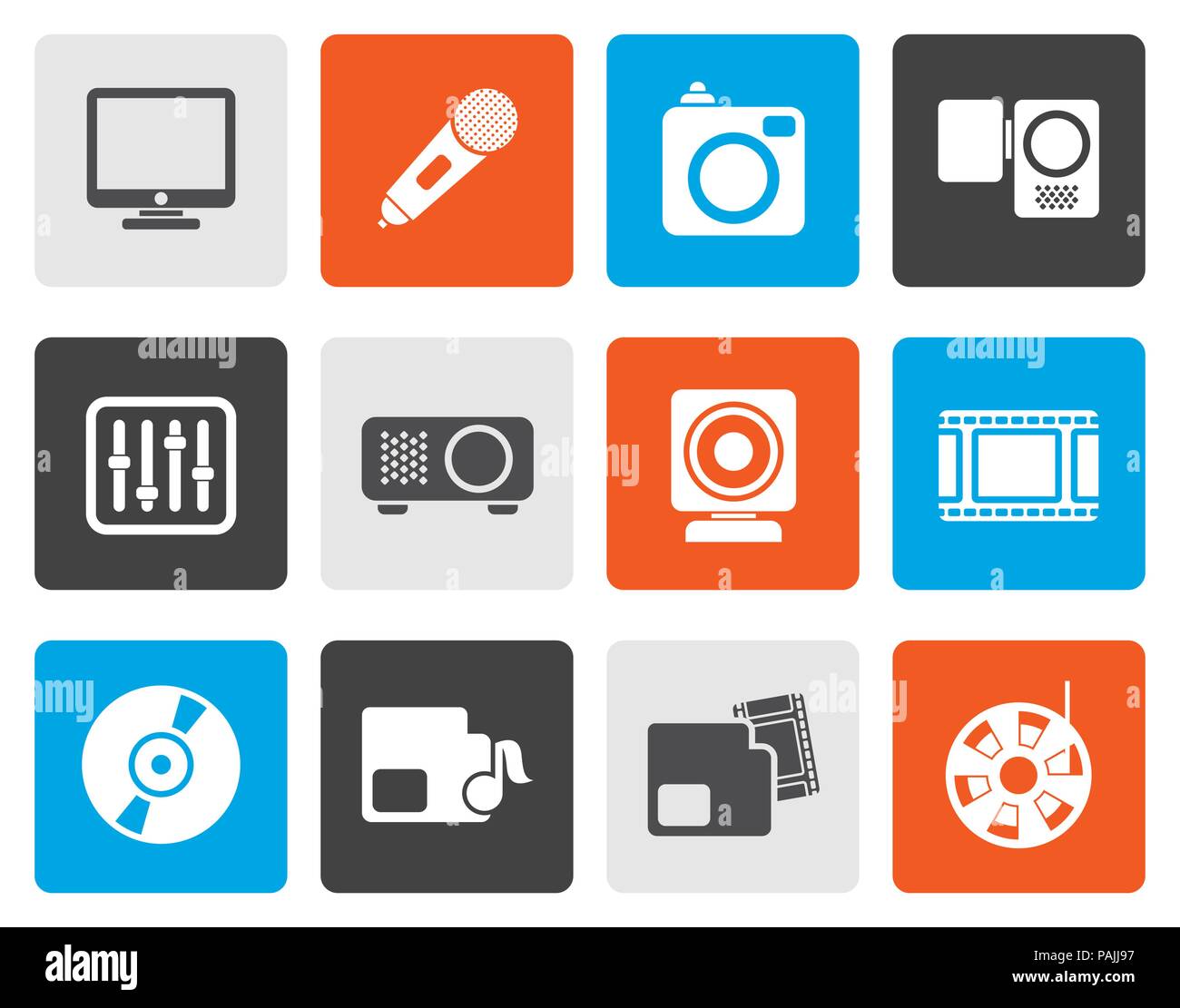 Flat Media equipment icons - vector icon set Stock Vector Image & Art ...
