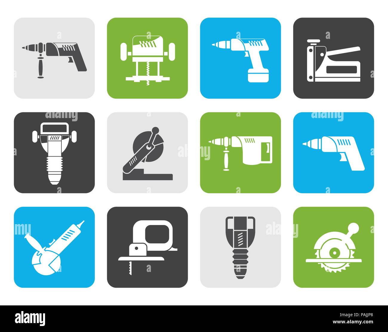 Flat Building and Construction Tools icons - Vector Icon Set Stock ...