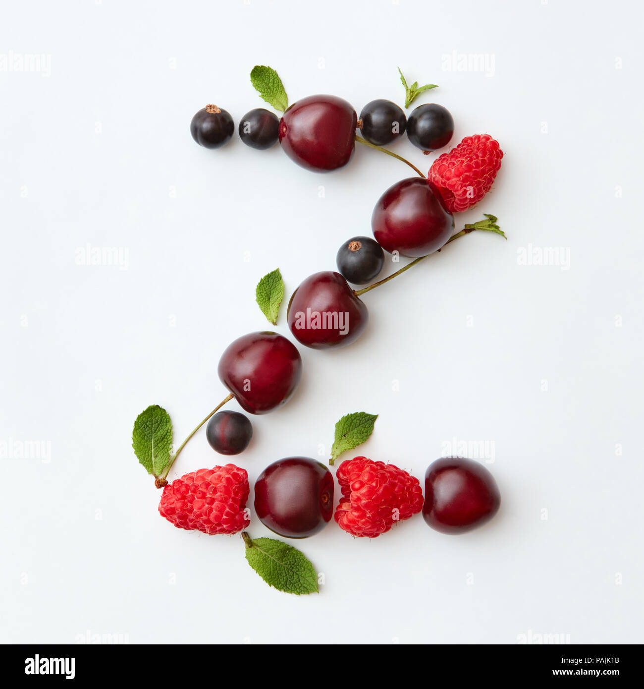 Orbanic fruits pattern of letter Z english alphabet from natural ripe ...
