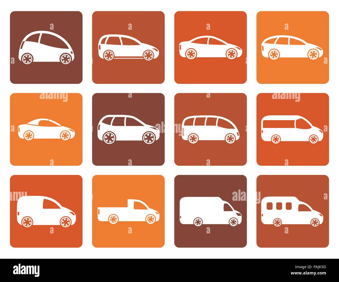 Flat different types of cars icons - Vector icon set Stock Vector Image ...