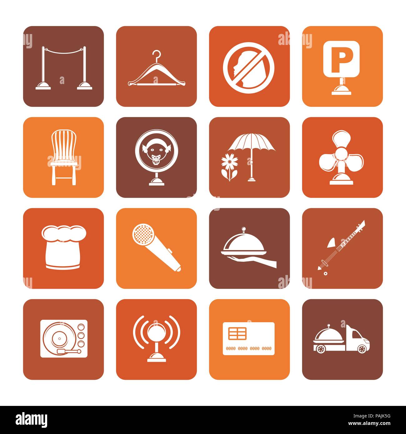 Flat restaurant, cafe, bar and night club icons - vector icon set Stock ...
