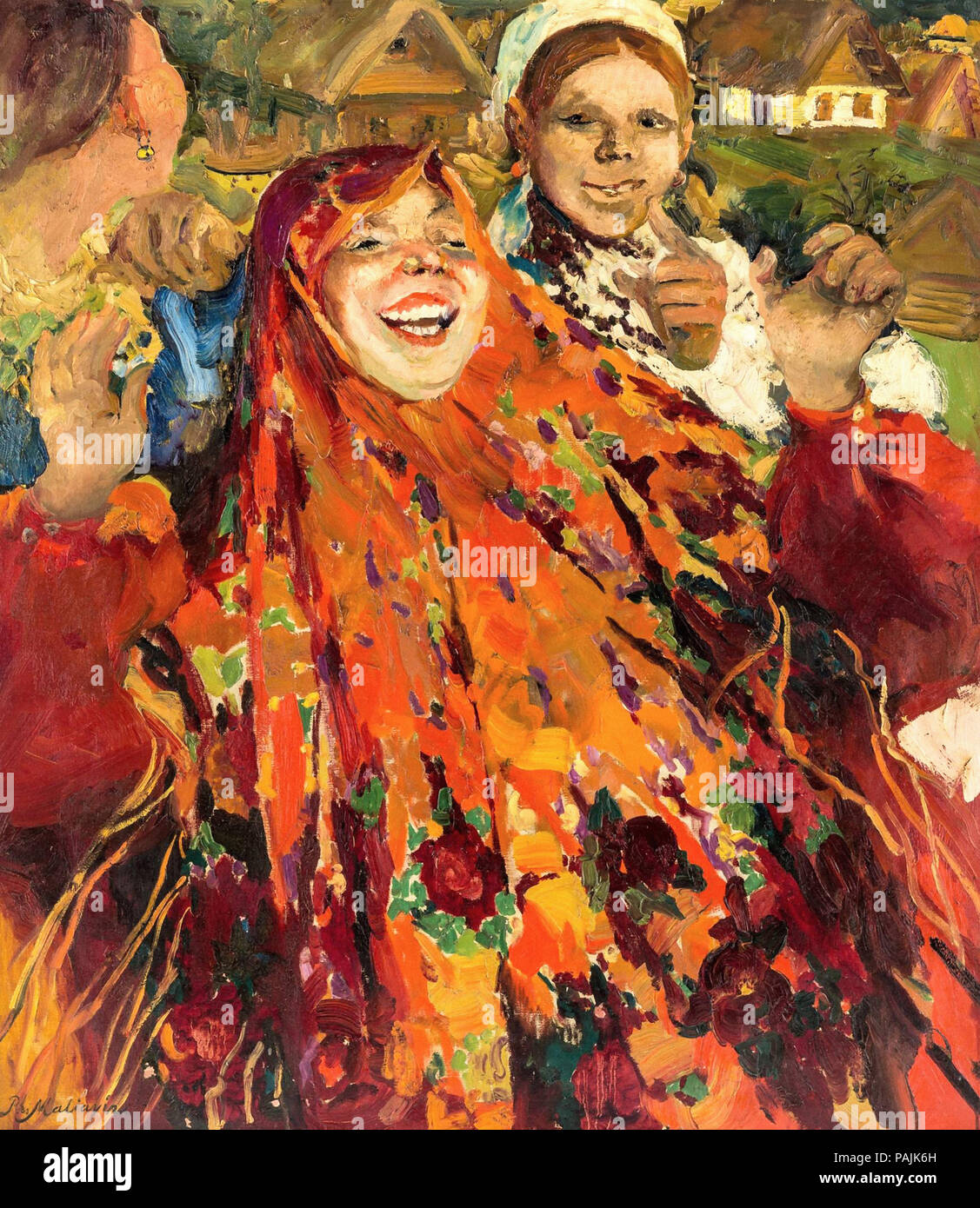 Maliavin Filipp - Laughing Village Baba Stock Photo - Alamy