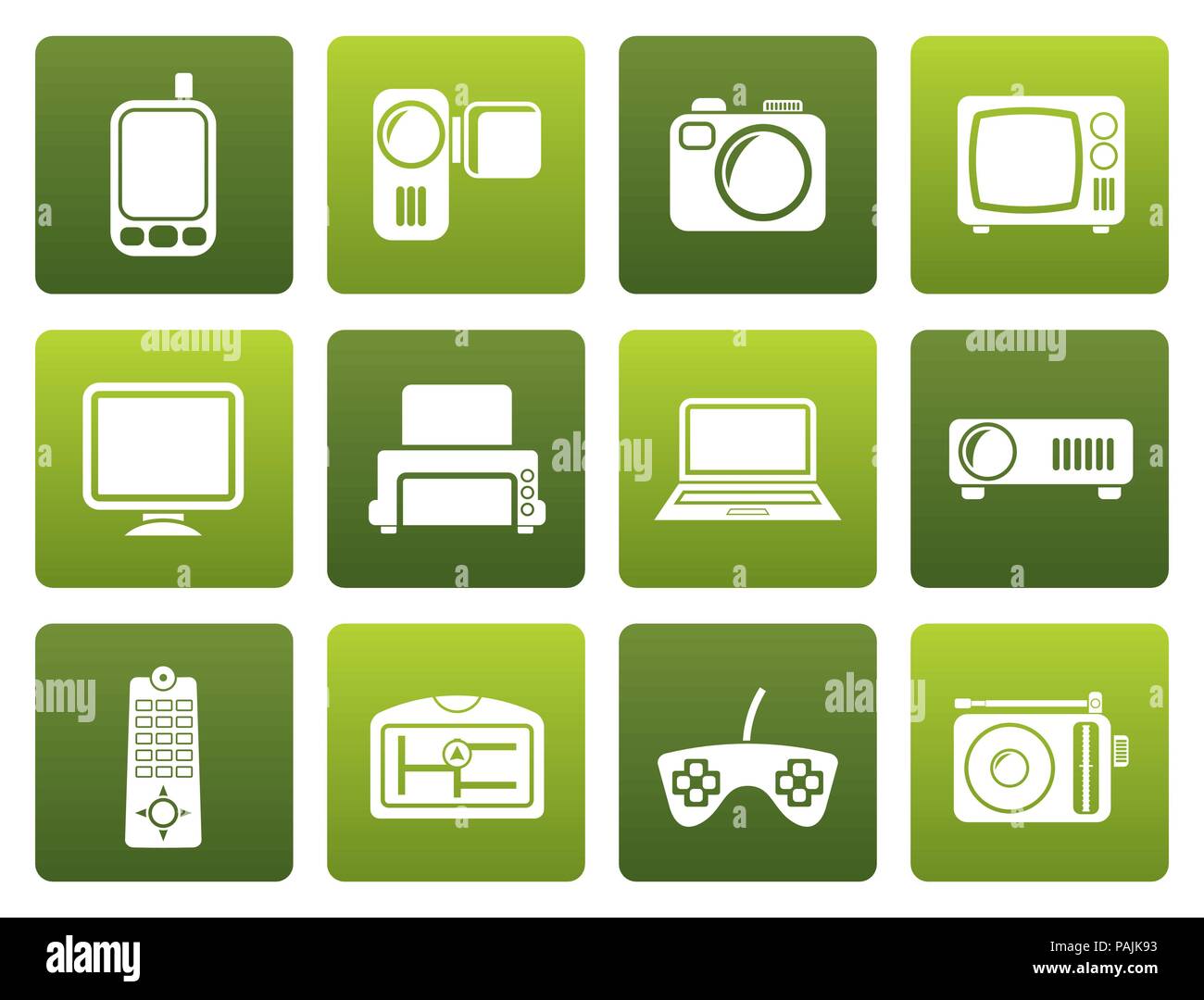 Flat Hi-tech technical equipment icons - vector icon set Stock Vector ...