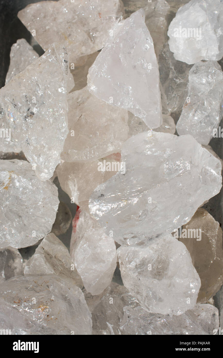 crystal quartz gem stone as natural mineral rock specimen Stock Photo ...