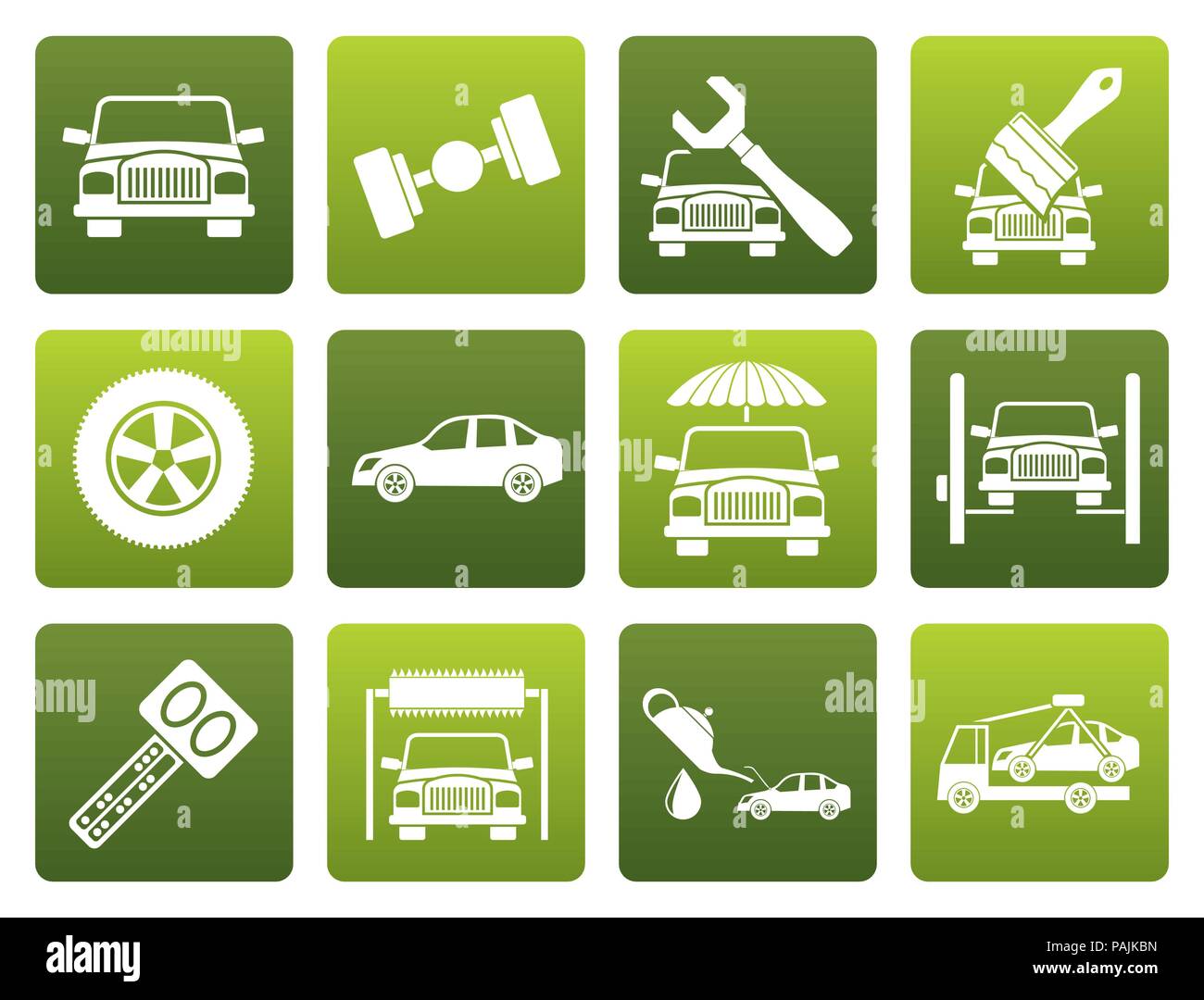 Flat auto service and transportation icons - vector icon set Stock ...