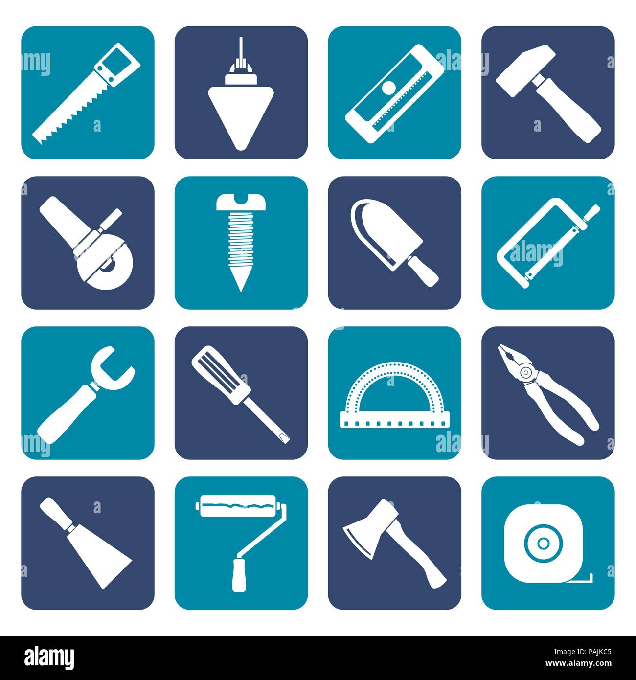 Flat Construction and Building Tools icons - Vector Icon Set Stock ...